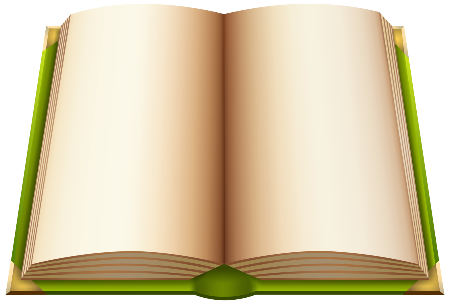 Green Open Book PNG ClipArt