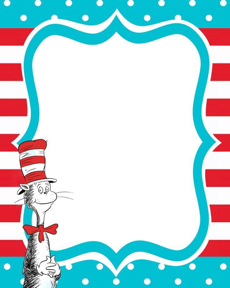 Dr Seuss Printables Dr Seuss Printable Invite Birthday Ideas Border